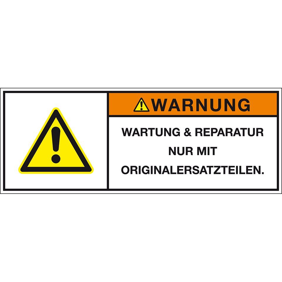 König Werbeanlagen Hinweisschild Produktsicherh.schild Warnung Wartung und Reparatur,RoHS ...