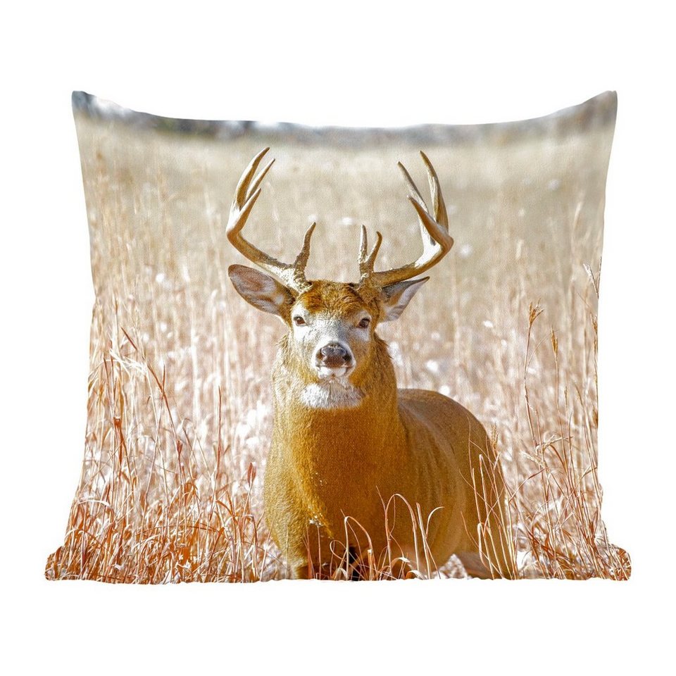 Muchowow Dekokissen Hirsche Gras Herbst Tiere Natur Geweih