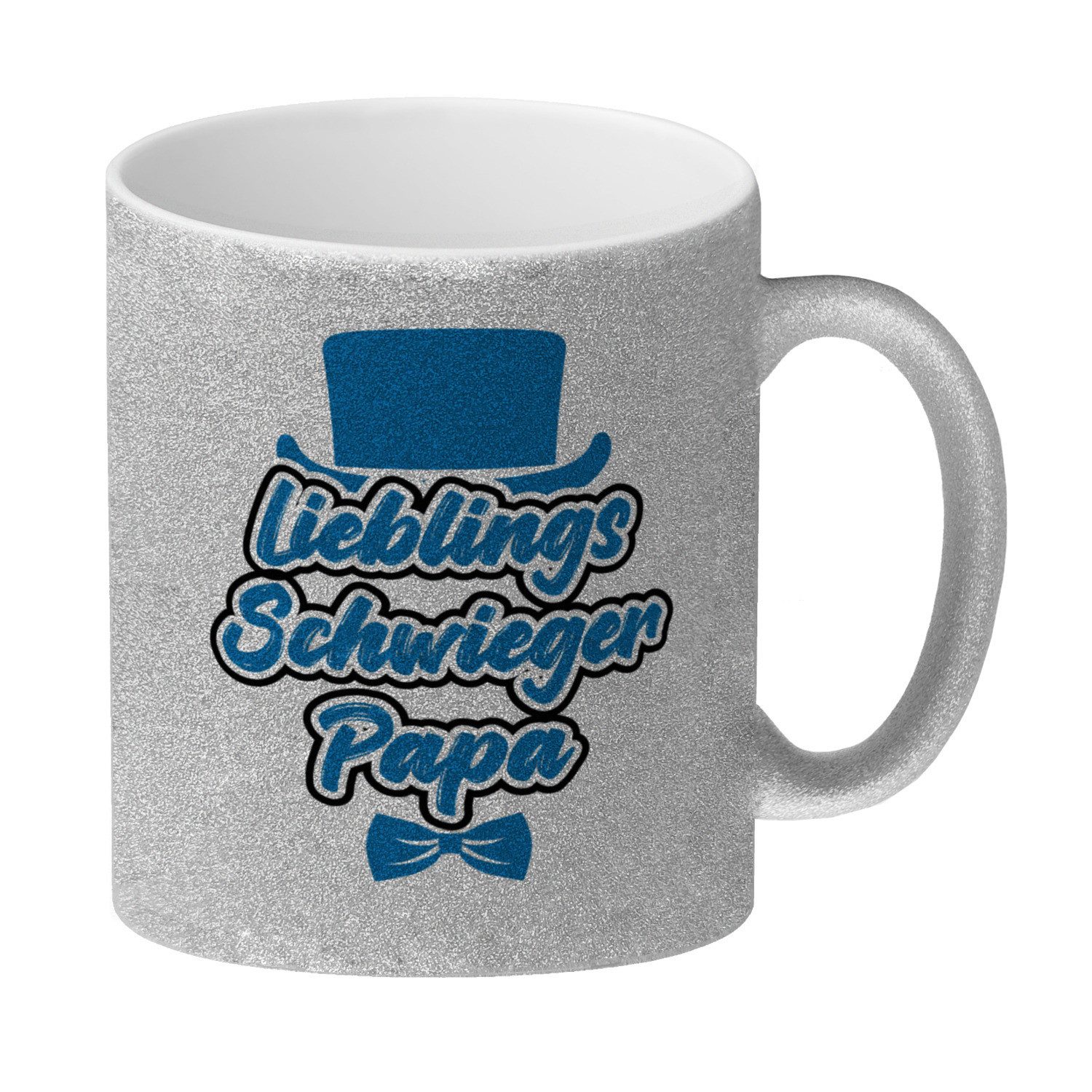Speecheese Tasse Lieblingsschwiegerpapa Glitzer Kaffeebecher Mit