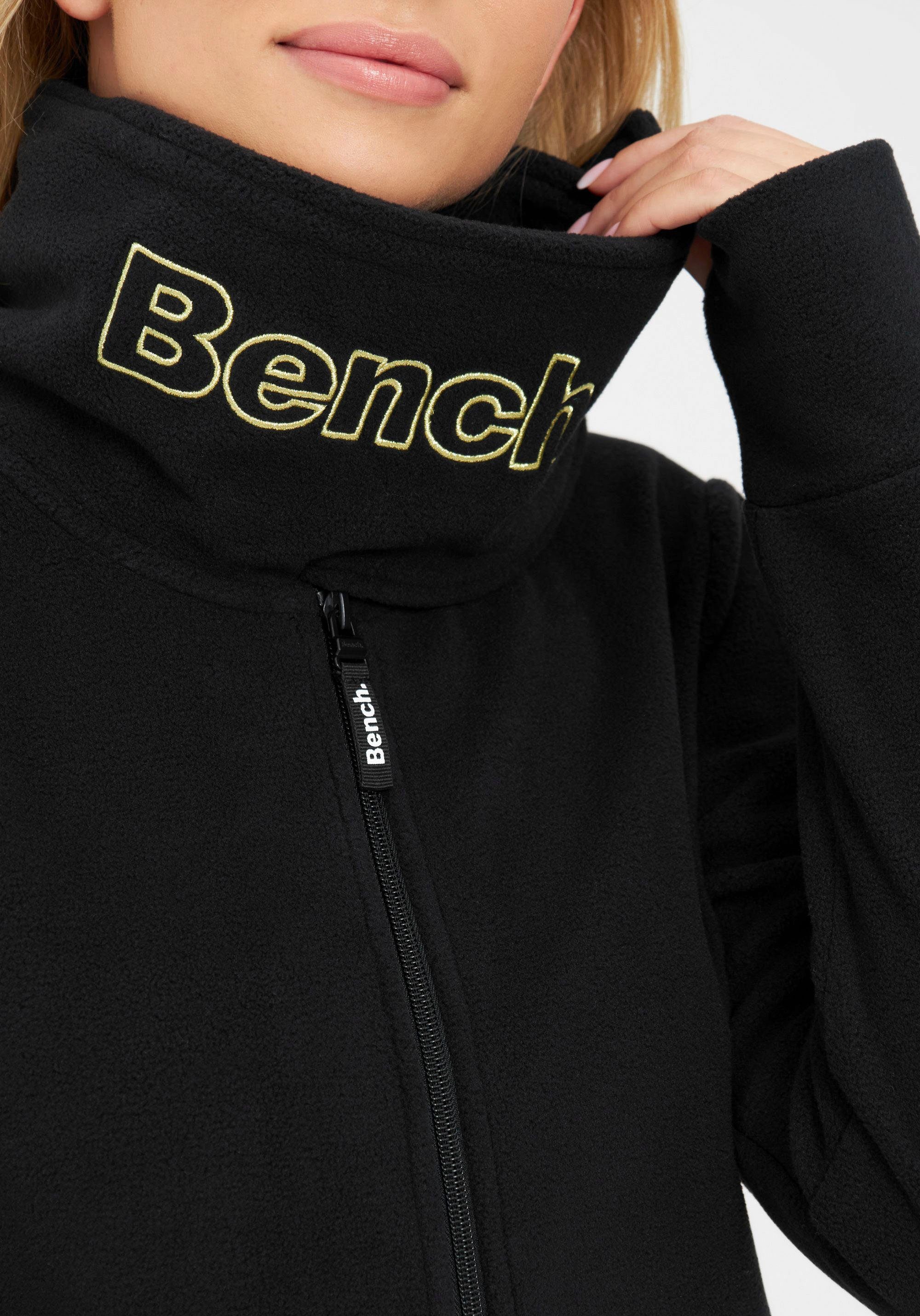 Bench. Fleecejacke FUNNEL (1-St) mit Glitzerstickerei