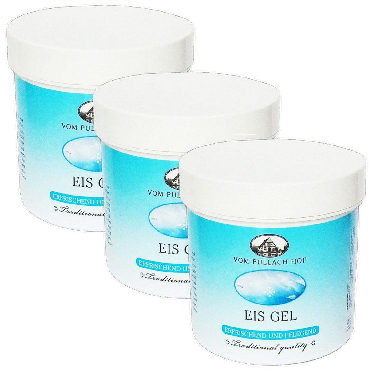 vom Pullach Hof Körpercreme Eis Gel, 3-tlg., 3x 250ml Dose