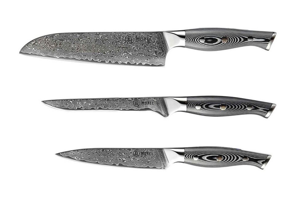 Muxel Ausbeinmesser 3 Tlg Messer Set Damast V10 Edelstahl 62 Lagen