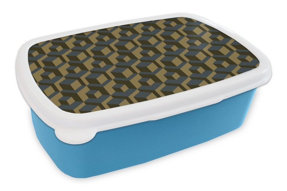 Muchowow Lunchbox Blöcke Muster Würfel Kunststoff 2 Tlg