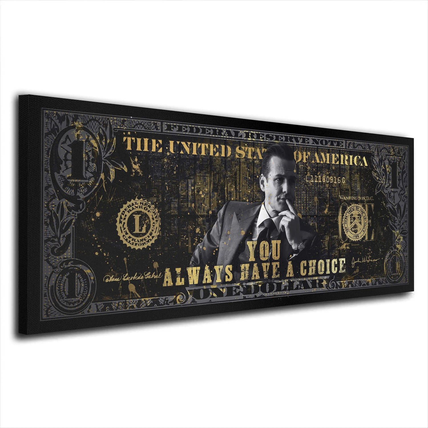Artedinoi Leinwandbild Pop Art Motivation Dollar Zitat Leinwandbild
