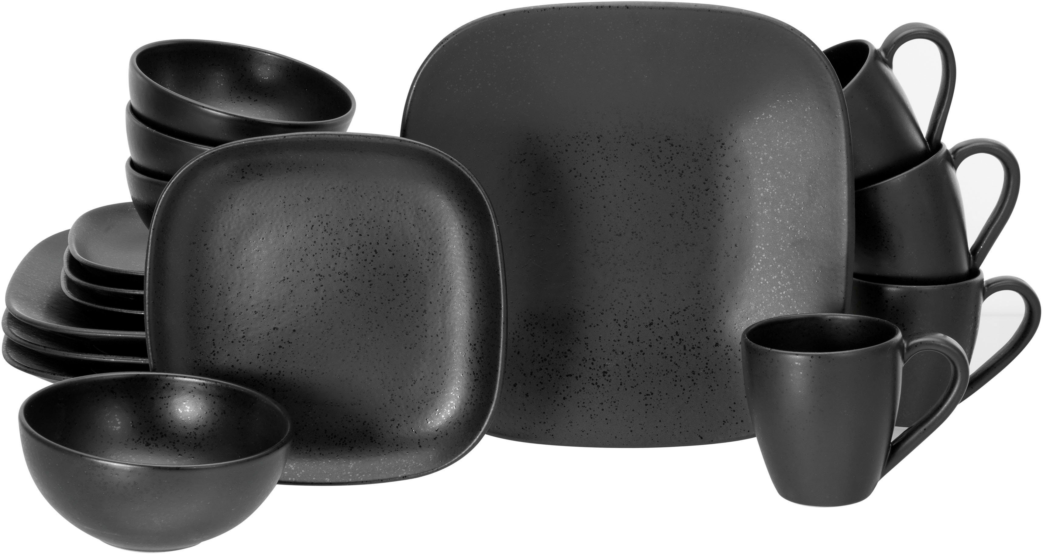 Creatable Kombiservice Magic Black Square 16 Tlg 4 Personen