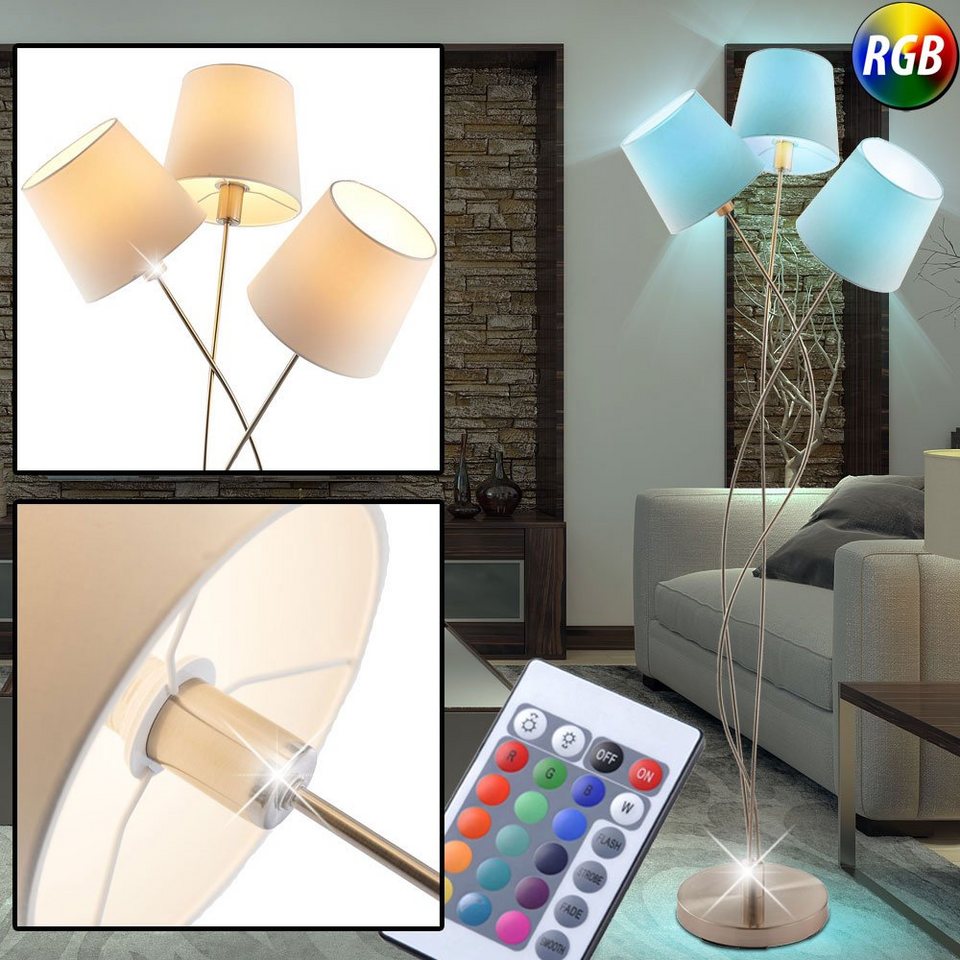 Etc Shop Stehlampe Decken Fluter Wohn Zimmer Fernbedienung Textil Steh