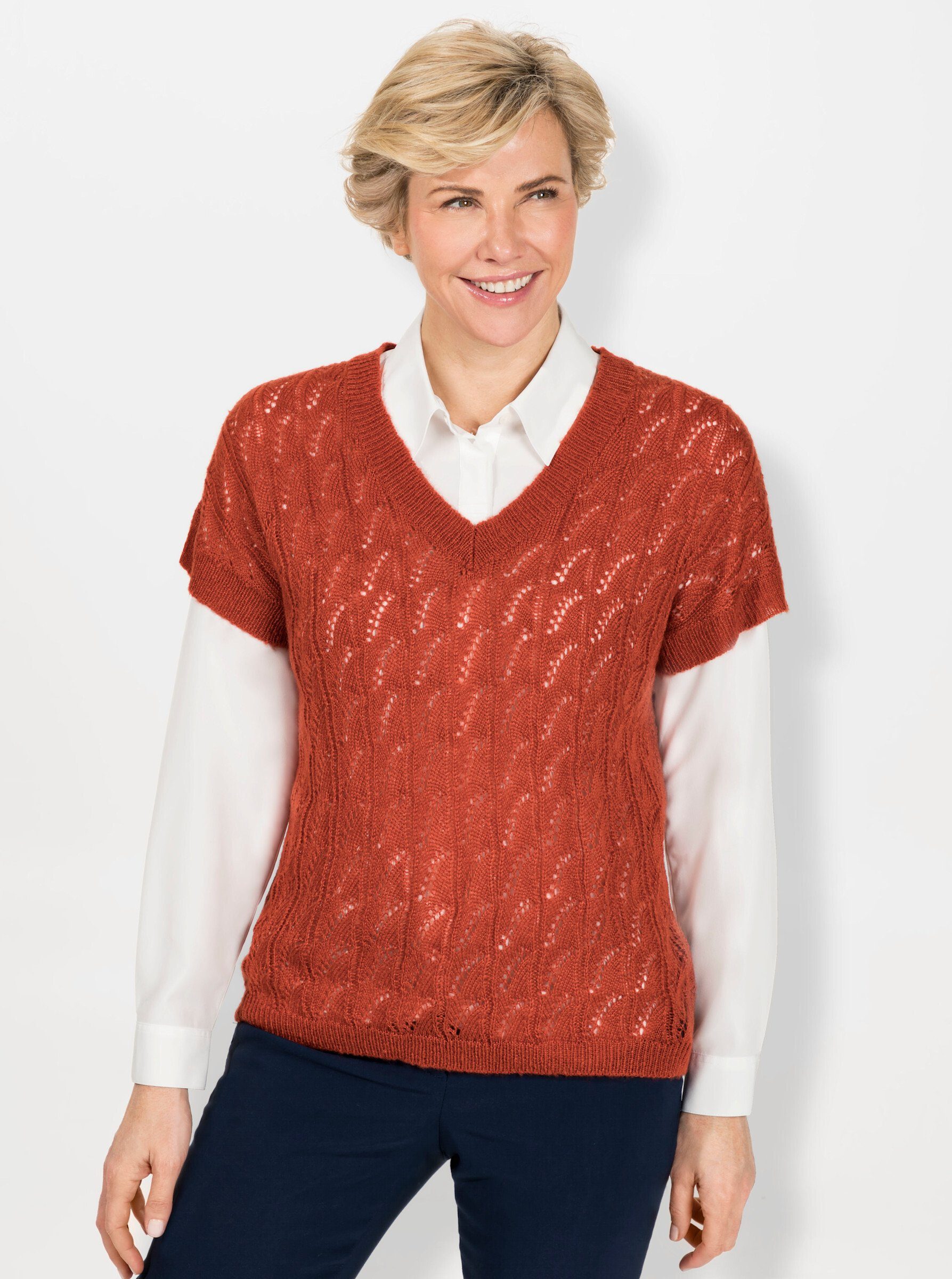 Witt Pullunder Pullunder, Vorteilhaft streckender V-Ausschnitt