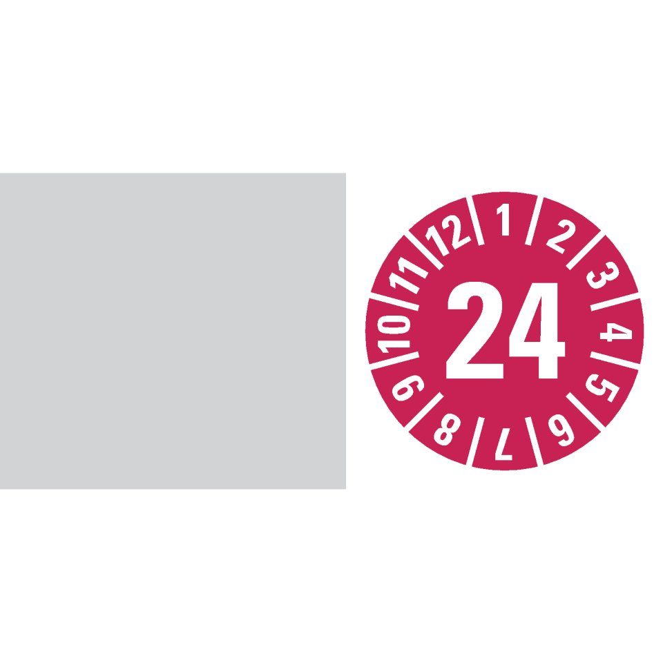 König Werbeanlagen Hinweisschild Kabelprüfplakette 24, rot, Folie, selbstklebend, 57x25mm, 6/Bogen