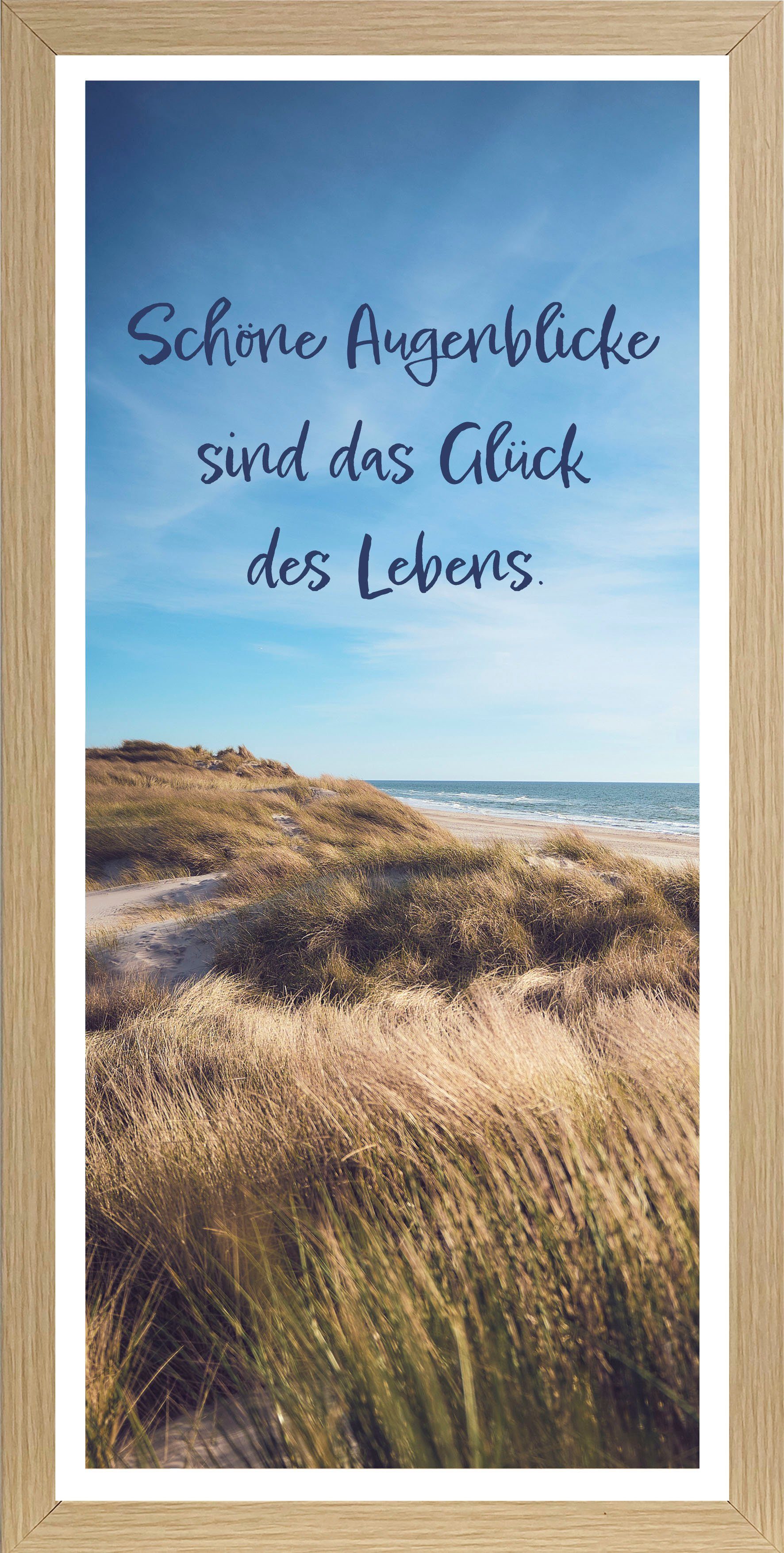 Bönninghoff Bild mit Rahmen, Düne, Sprüche, Strand (1 St), BxH: 23x49 cm