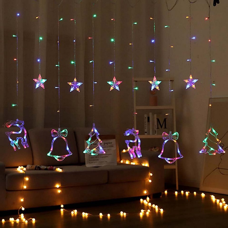 Sunicol Led Lichterkette Led Lichtervorhang Weihnachtsdeko Fenster