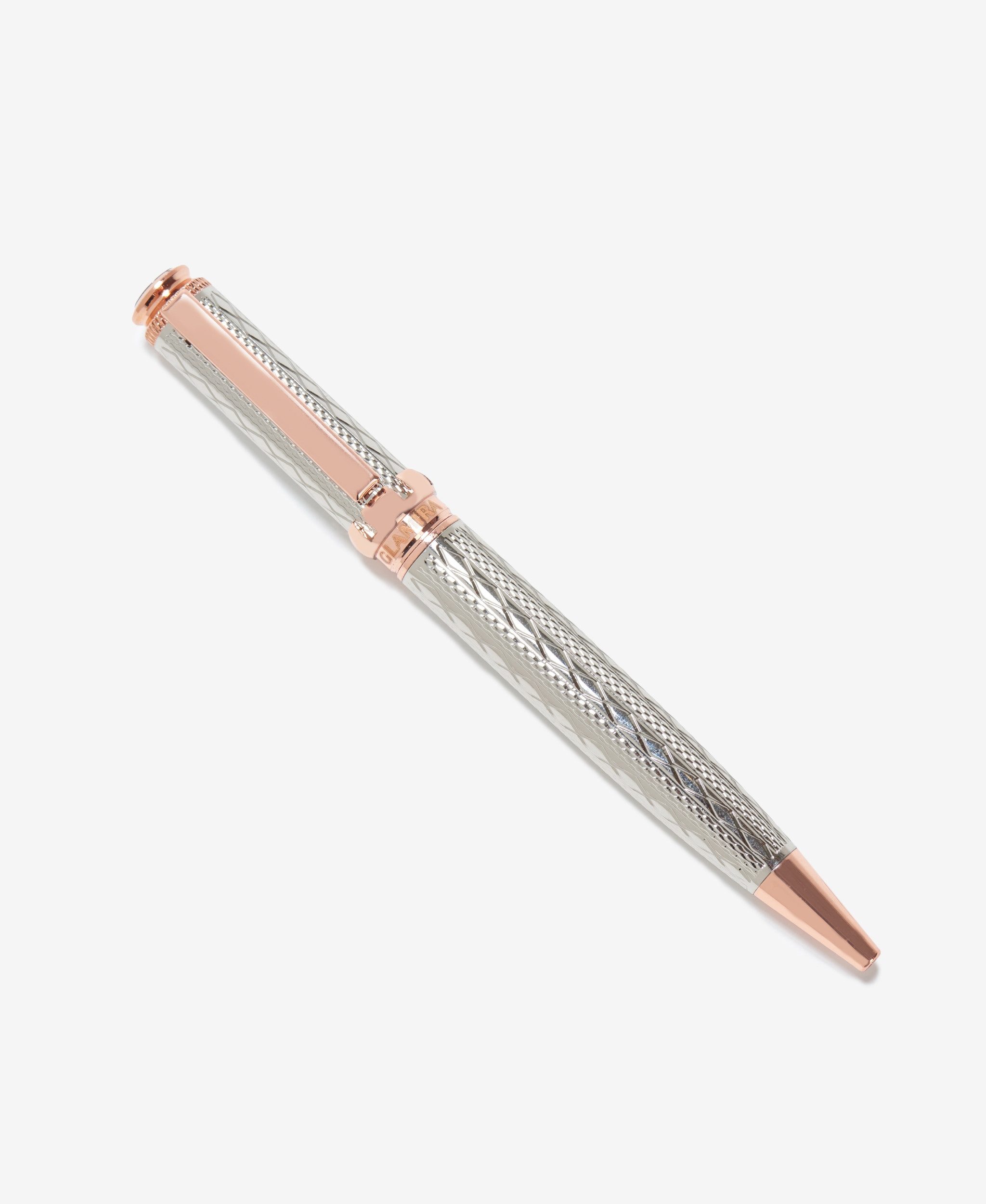 GLAMIRA Kugelschreiber Metallkugelschreiber - Silber mit Roségold, (1 ...
