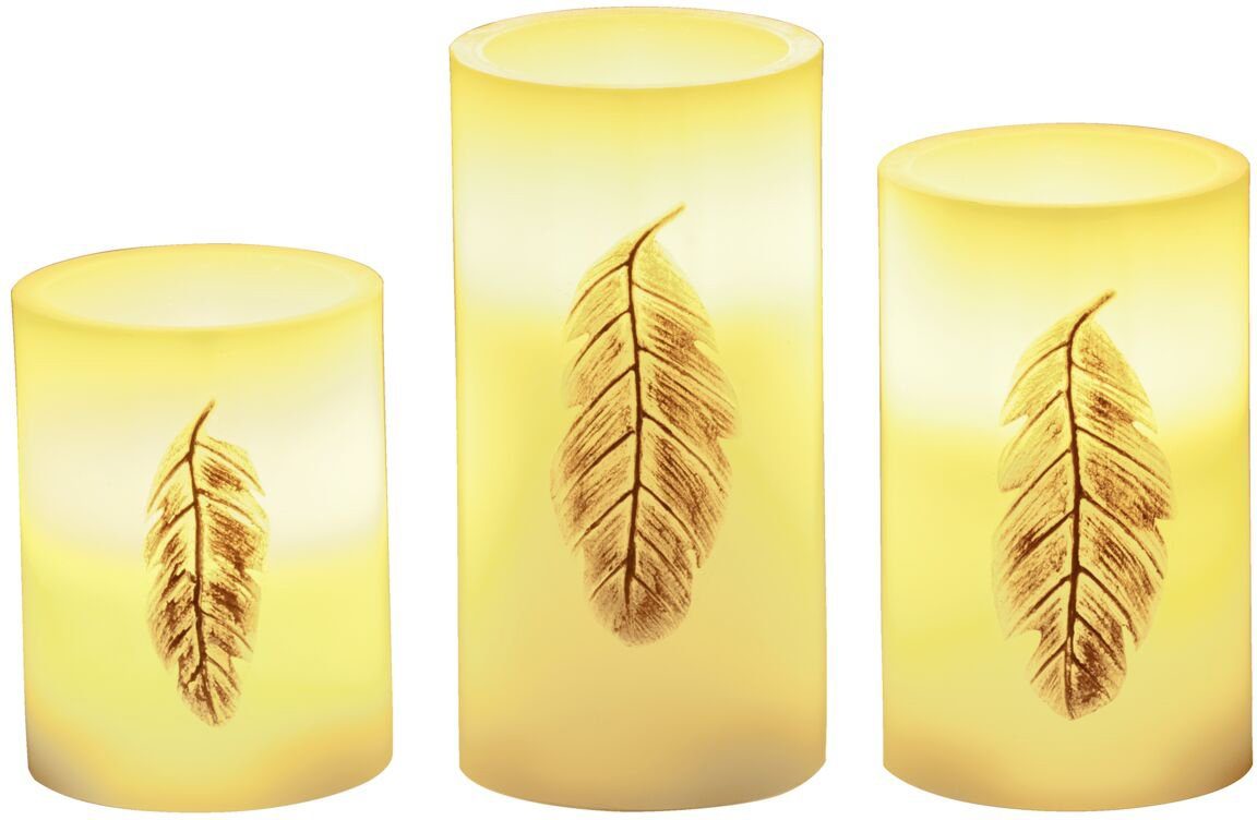 Pauleen Led Dekolicht Led Kerze Golden Feather Candle Wachskerze 3er
