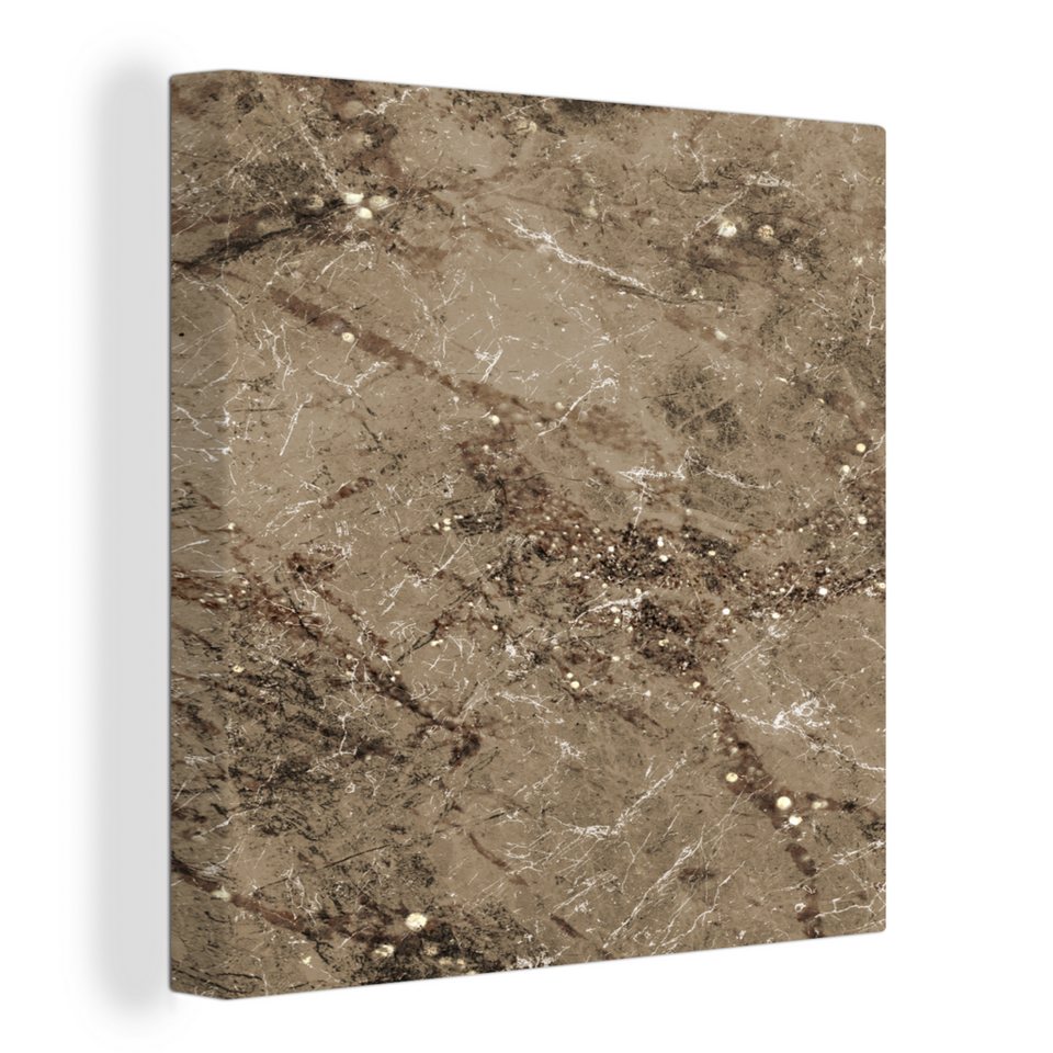 Onemillioncanvasses® Leinwandbild Marmor Braun Glitter 1 St