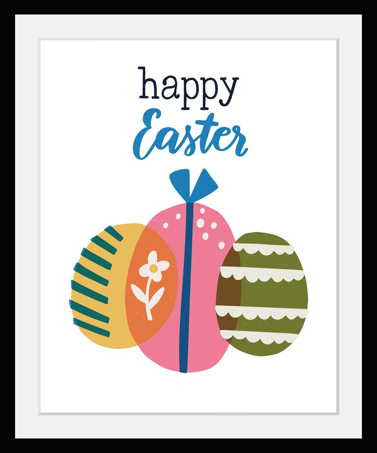 queence Bild mit Rahmen Ostern - Ostereier - Gerahmter Digitaldruck - Wandbild, Happy Easter (1 ...