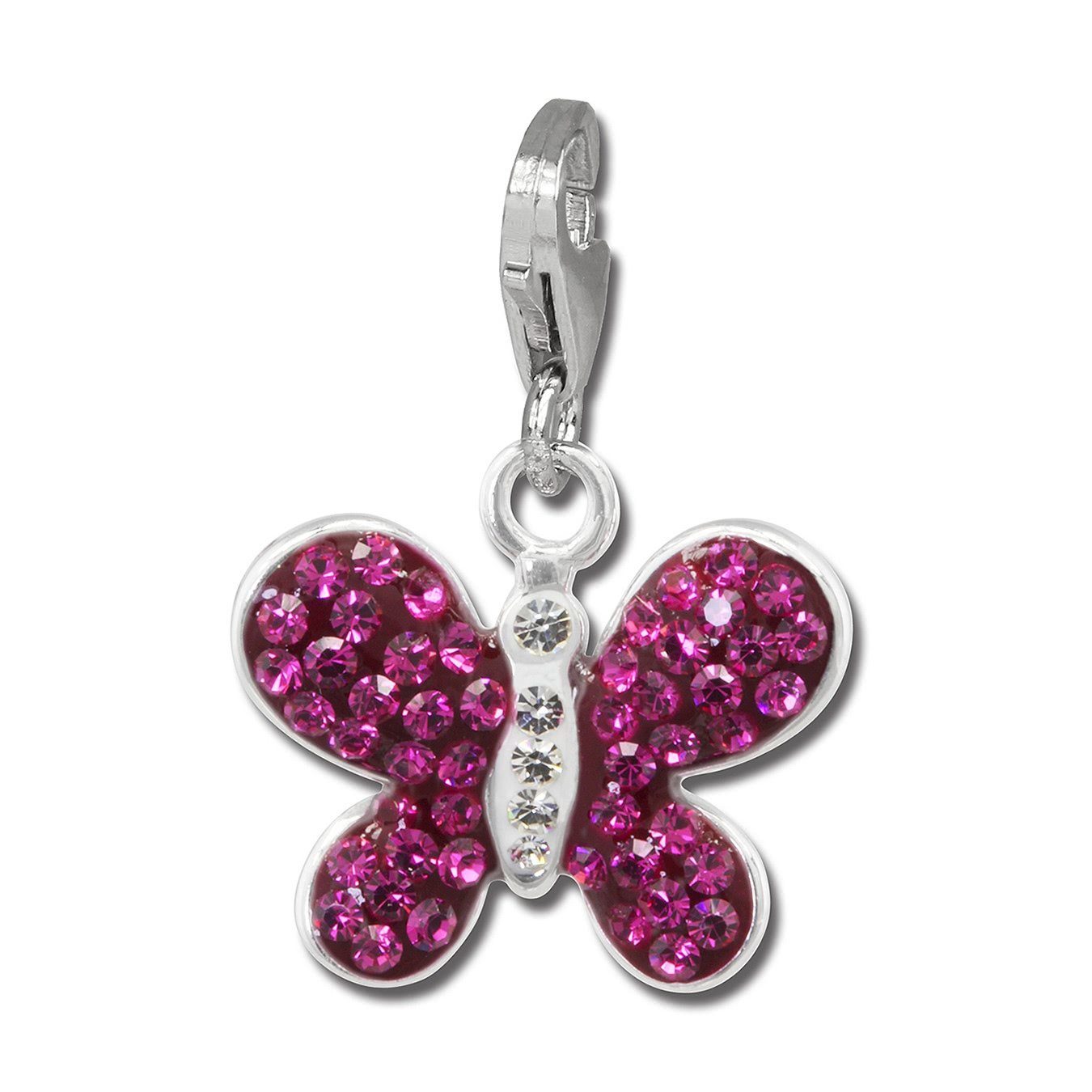 SilberDream Charm-Einhänger SilberDream fuchsia Charm Schmetterling (Charmsanhänger ...