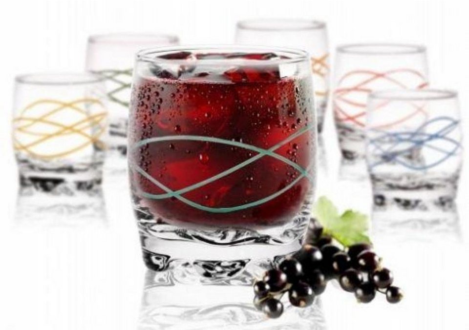 Sendez Gläser Set 6 Trinkgläser 250ml Wellenoptik Wassergläser