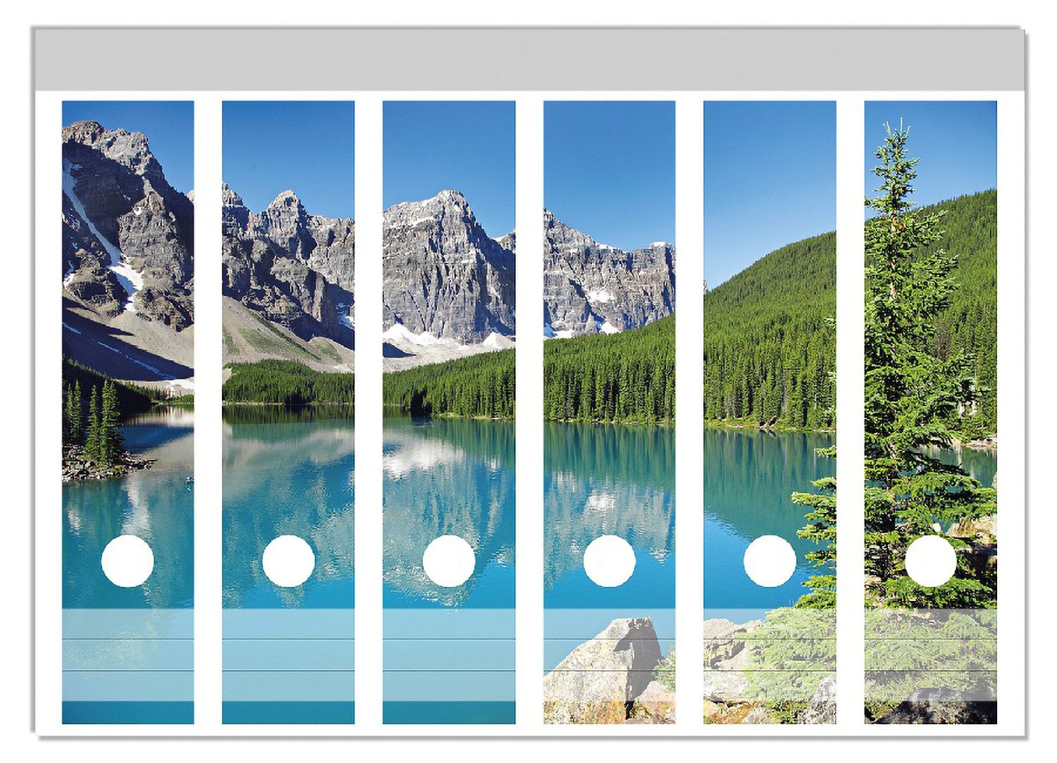Wallario Etiketten Tiefblauer See Mit Bergpanorama Und Wäldern Kanada