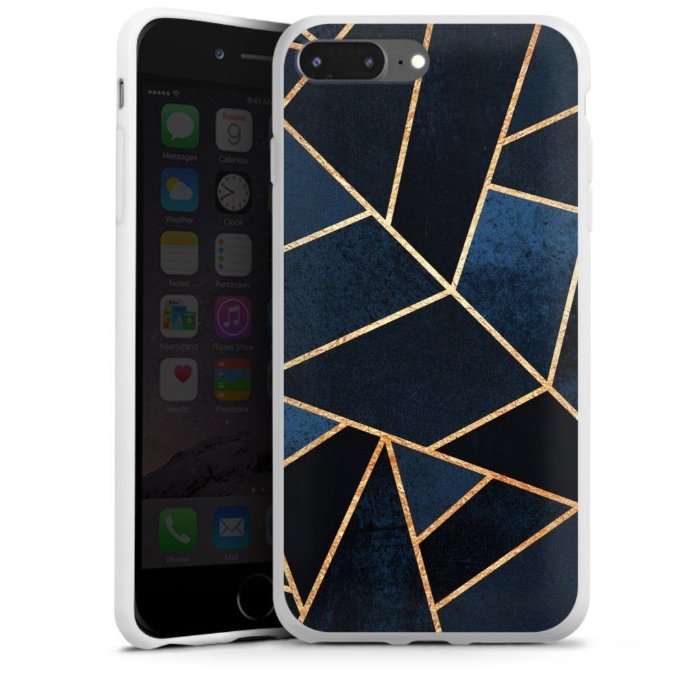 Deindesign Handyhülle Navy Stone Gold Print Apple Iphone 7 Plus