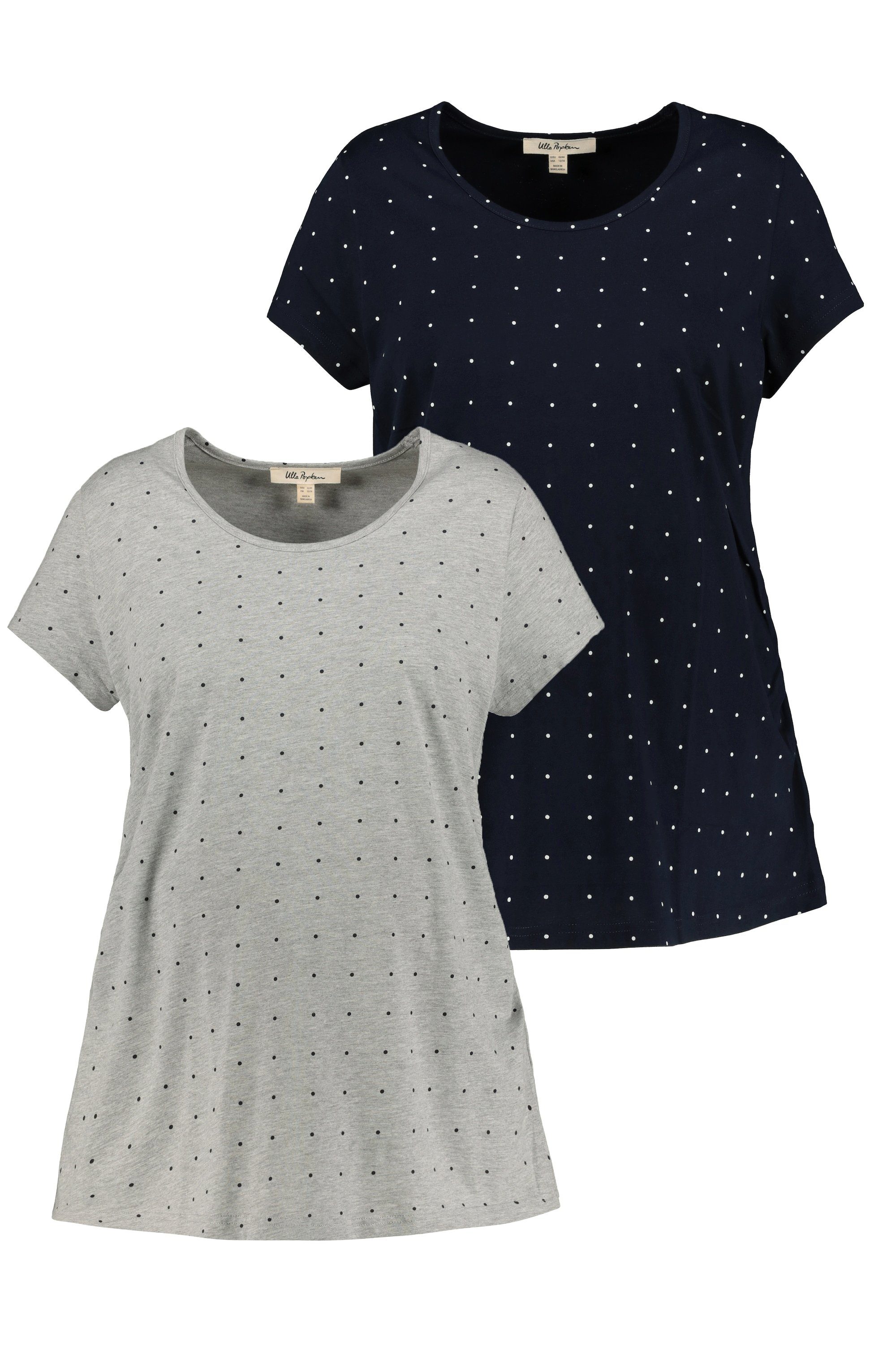 Ulla Popken Rundhalsshirt Bellieva T Shirts 2er Pack Rundhals Halbarm