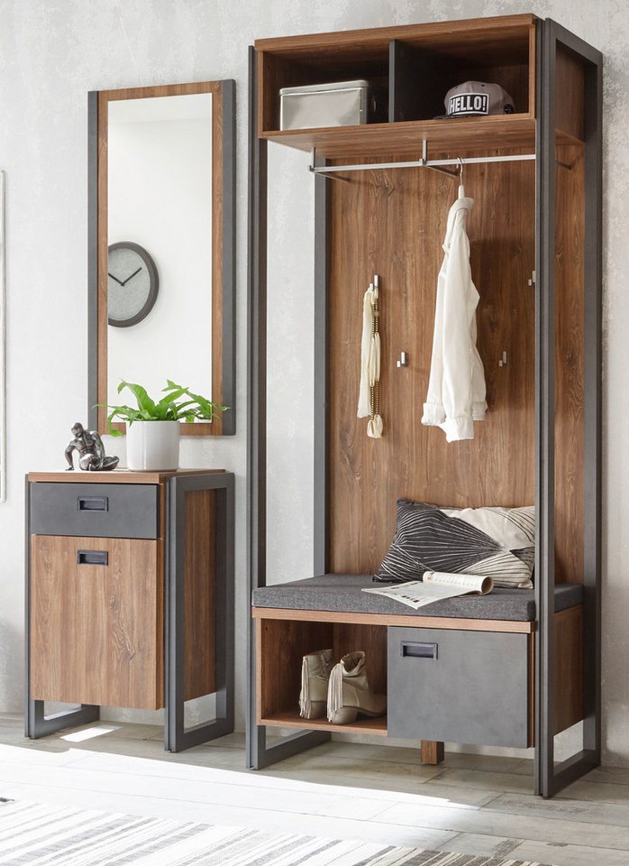 Furndesign Garderoben Set Auburn Flurgarderobe In Eiche Stirling