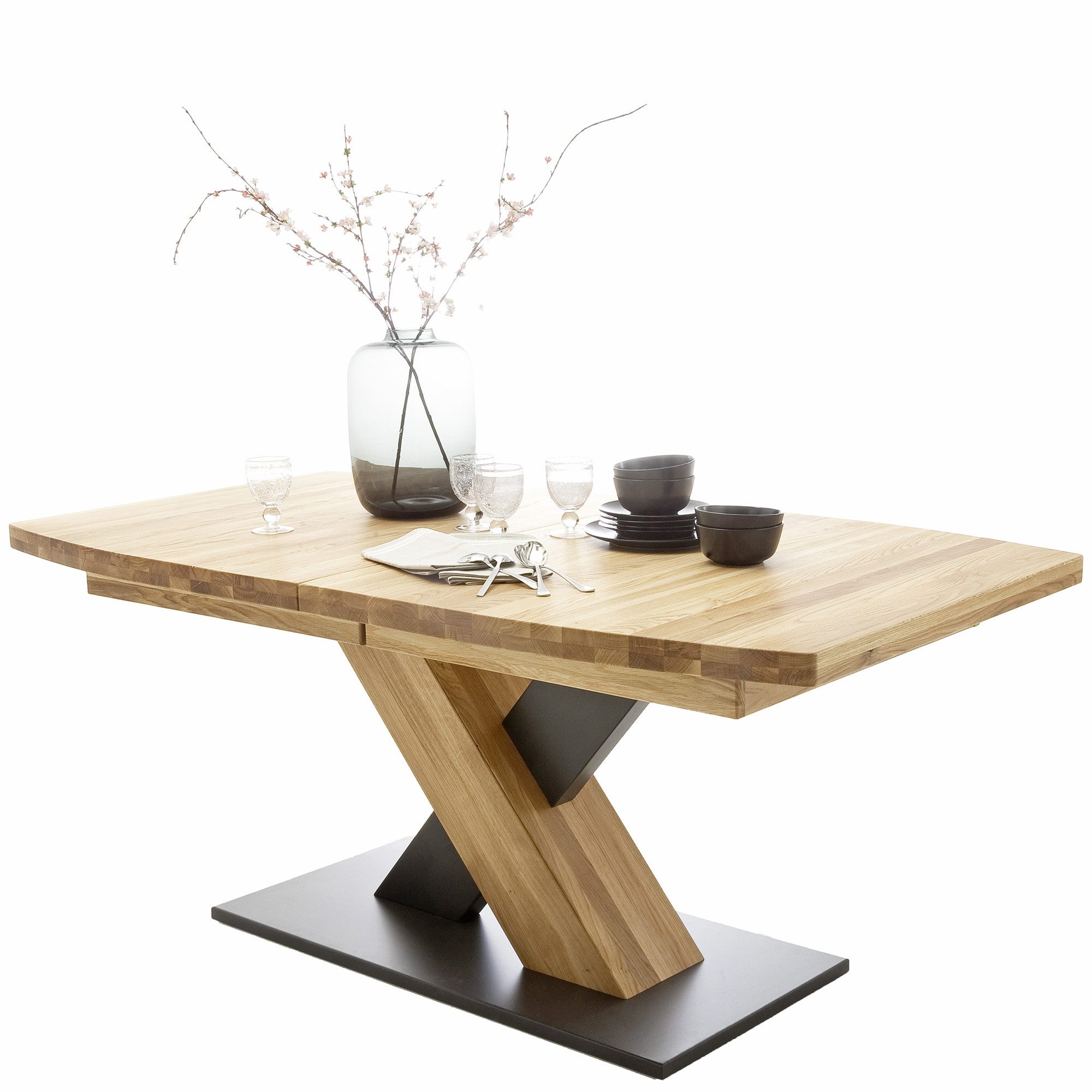 expendio Säulen-Esstisch Meo 8, Wildeiche geölt / massiv, 180x100x78 cm