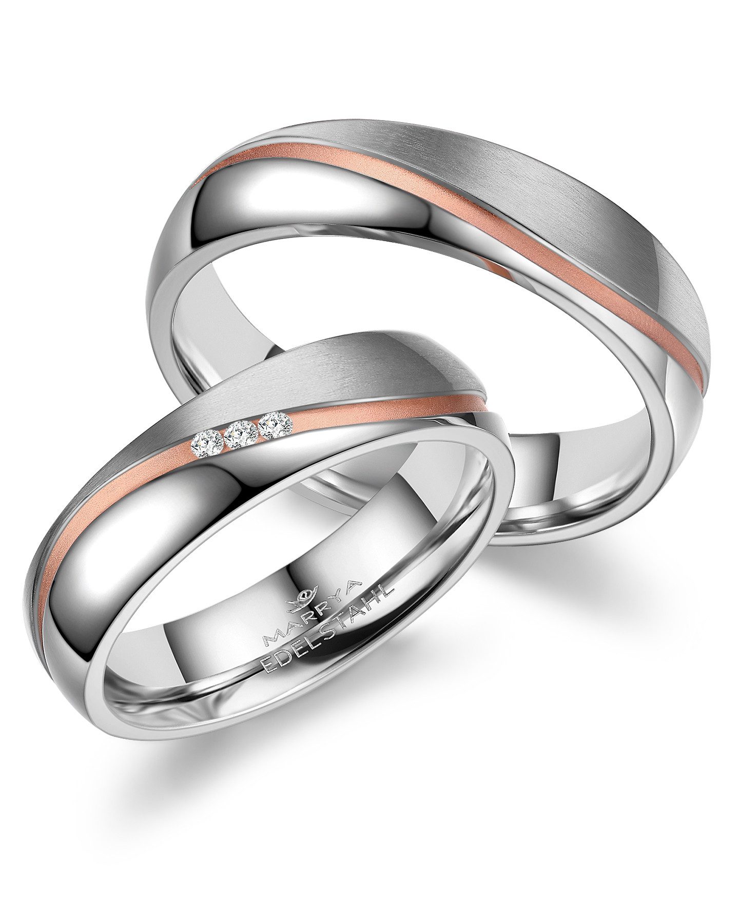 MARRYA Partnerring Edelstahl Ringe Trauringe Eheringe Partnerringe