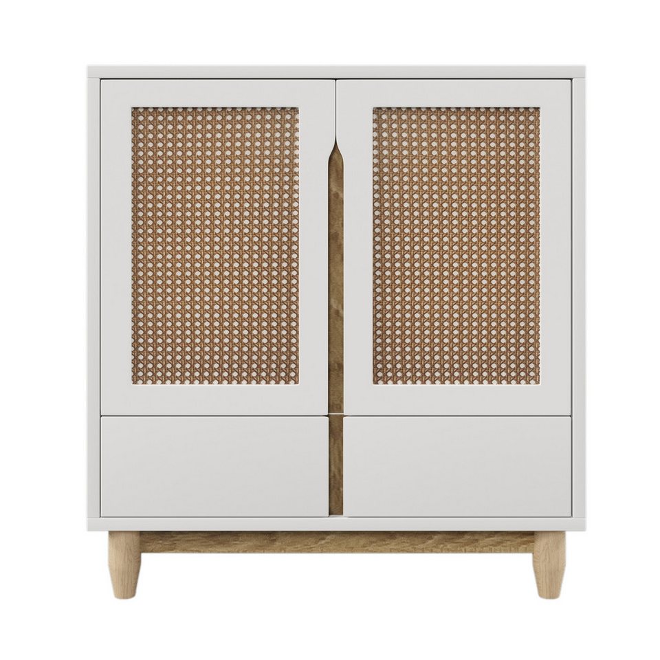 Merax Kommode Mit Rattantüren Und Schubladen Sideboard Landhaus