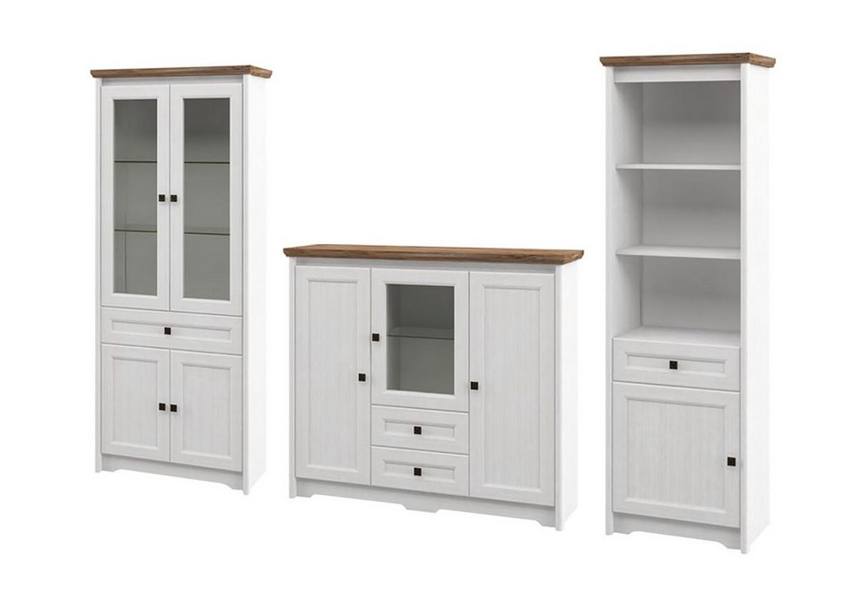Feldmann Wohnen Wohnwand Tiwoli Jugend Set Romantischer Landhausstil