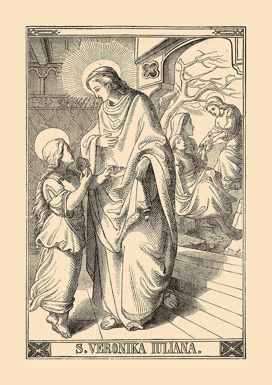 Kunstdruck Heilige Veronika Giuliani Mystikerin Kapuziner Holzstich Sankt A4 1029, (1 St)