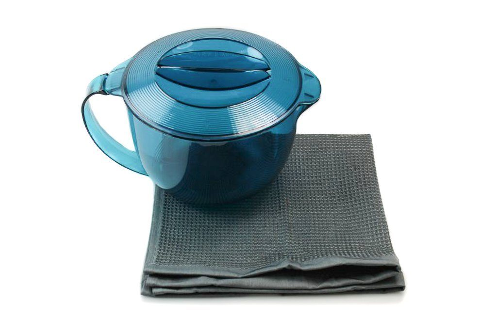 TUPPERWARE Back-Set Microplus 1,0 L türkis + GLASTUCH