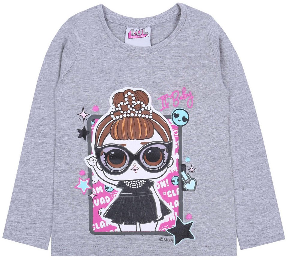 Sarciaeu Langarmbluse Graues Sweatshirtbluse Mit Langen Ärmel Lol