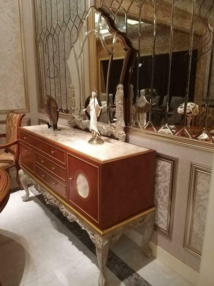 Jvmoebel Kommode Buffet Anrichte Kommode Mit Spiegel Echte Holz Barock
