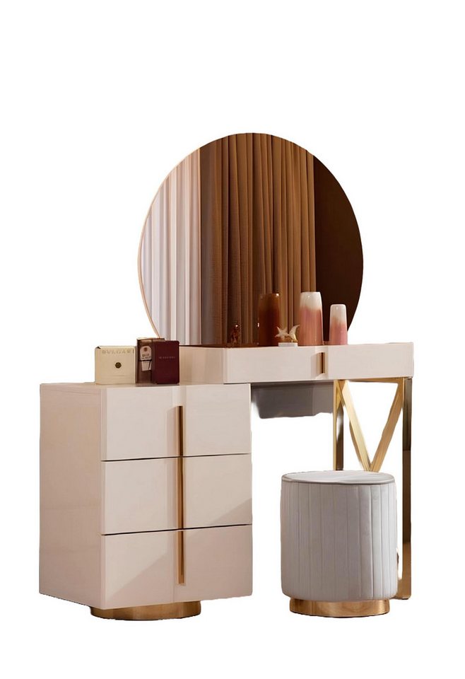 Jvmoebel Schlafzimmer Set Beiger Schminktisch Edelstahl Möbel