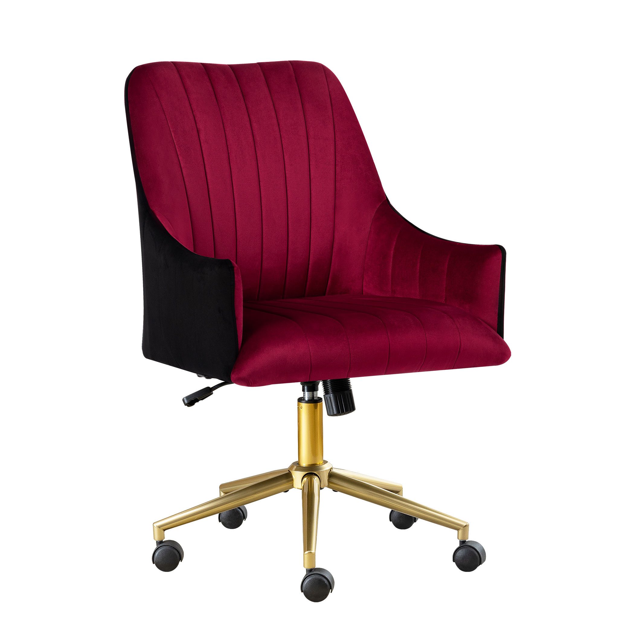 MODFU Stuhl Loungesessel,Relaxsessel,mit 360° Rollen (Höhenverstellbarer Samt-Drehstuhl mit ...