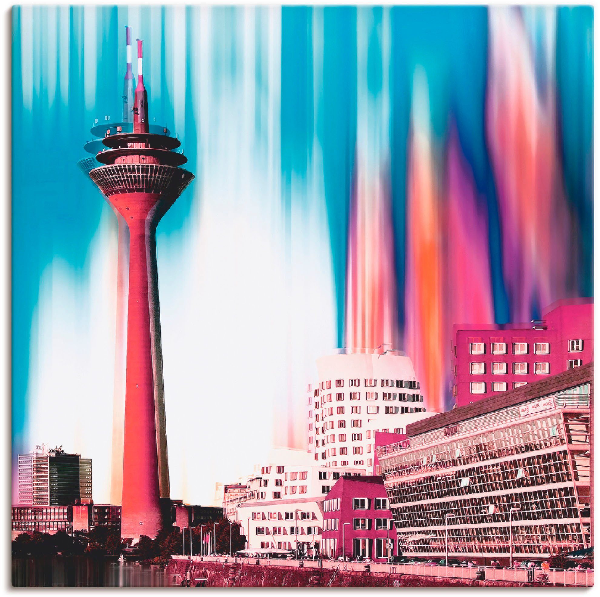 Artland Leinwandbild Düsseldorf Skyline Collage I Deutschland 1 St