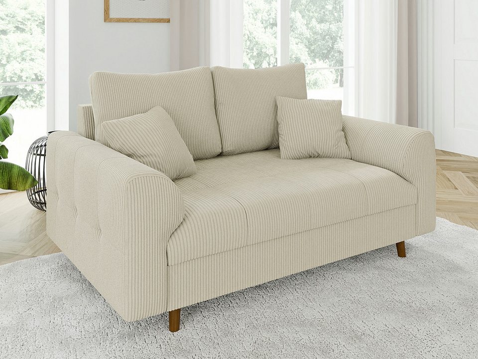 S Style Möbel 2 Sitzer Sofa Zara Mit Holzfüßen Im Skandinavischen Stil