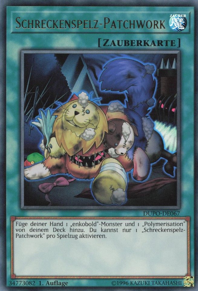 Recollectibles Sammelkarte Yugioh Karte Schreckenspelz Patchwork