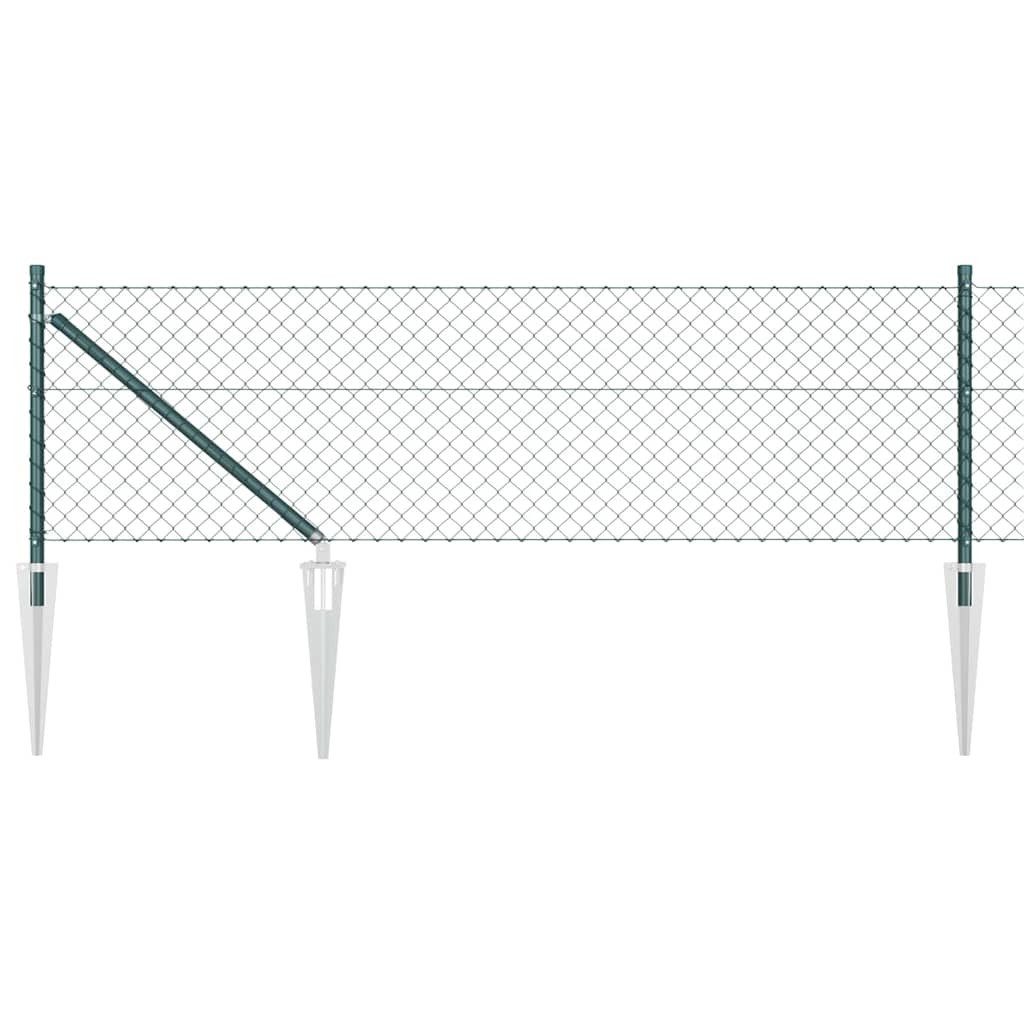 vidaXL Gartenzaun Schweißdrahtzaun mit Spikes 25 x 0,4 m (B x H), (1-St ...