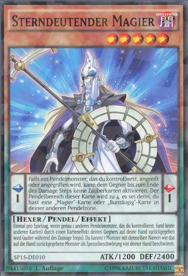 Recollectibles Sammelkarte Yugioh Karte Sterndeutender Magier V 2