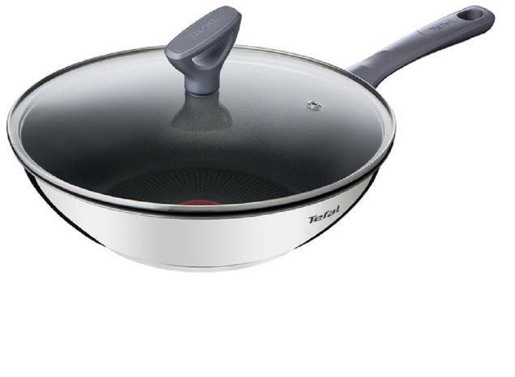Tefal Wok TEFAL Pan Wok mit Deckel 28 cm RESERVED COLLECT, Edelstahl, spülmaschinengeeignet ...