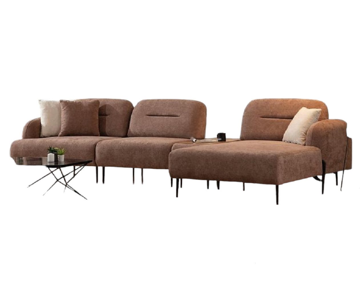 Jvmoebel Ecksofa Braunes Wohnzimmer Ecksofa Designer Polster
