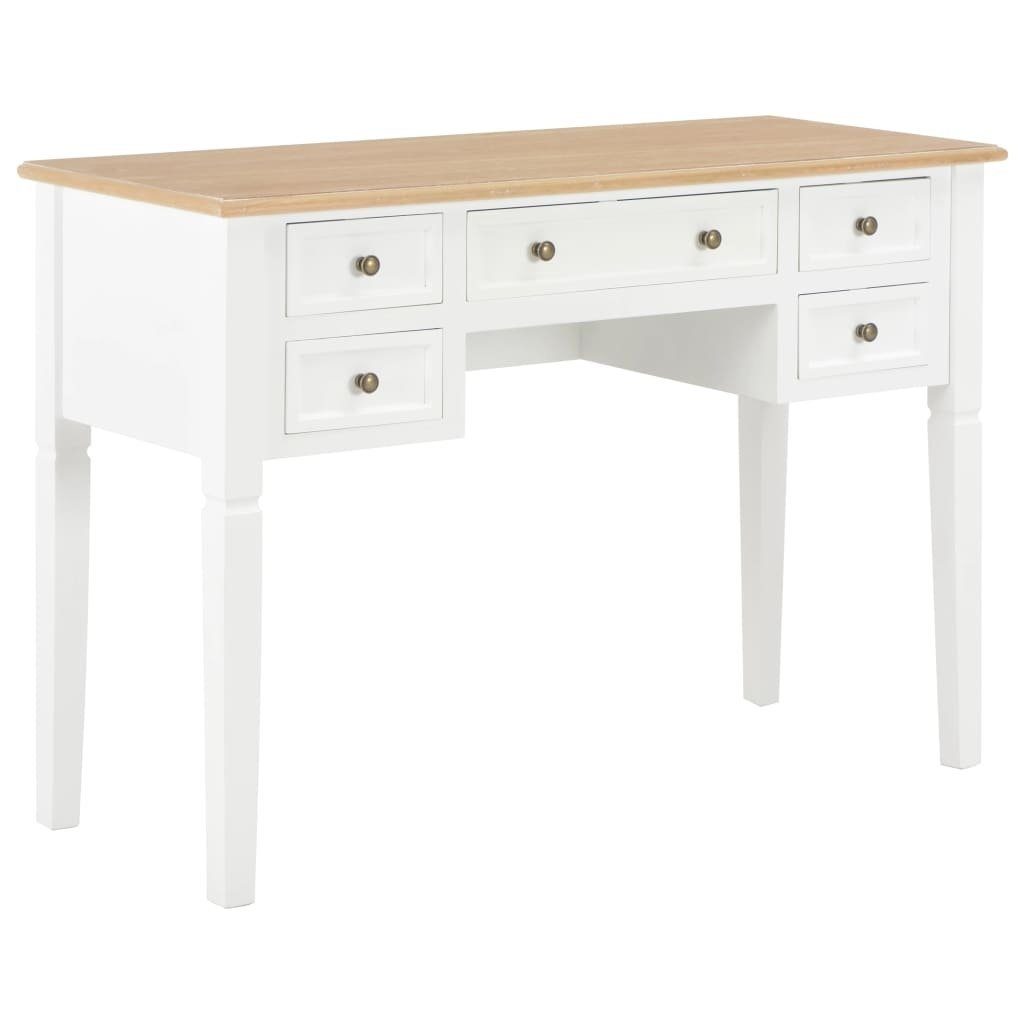 Möbelando Schreibtisch Erlenbach Aus Mdf Pinewood In Braun Und Weiß