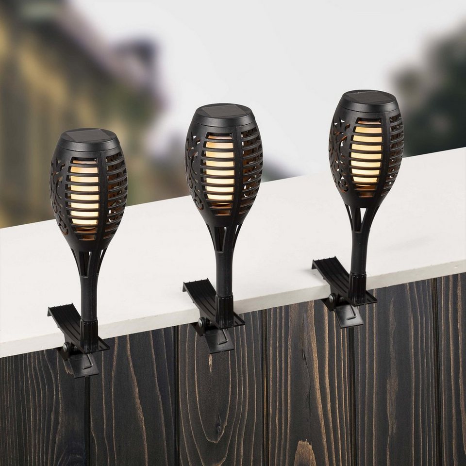 Haushalt International Led Solarleuchte Hi 70463 Led Solarfackel 3er
