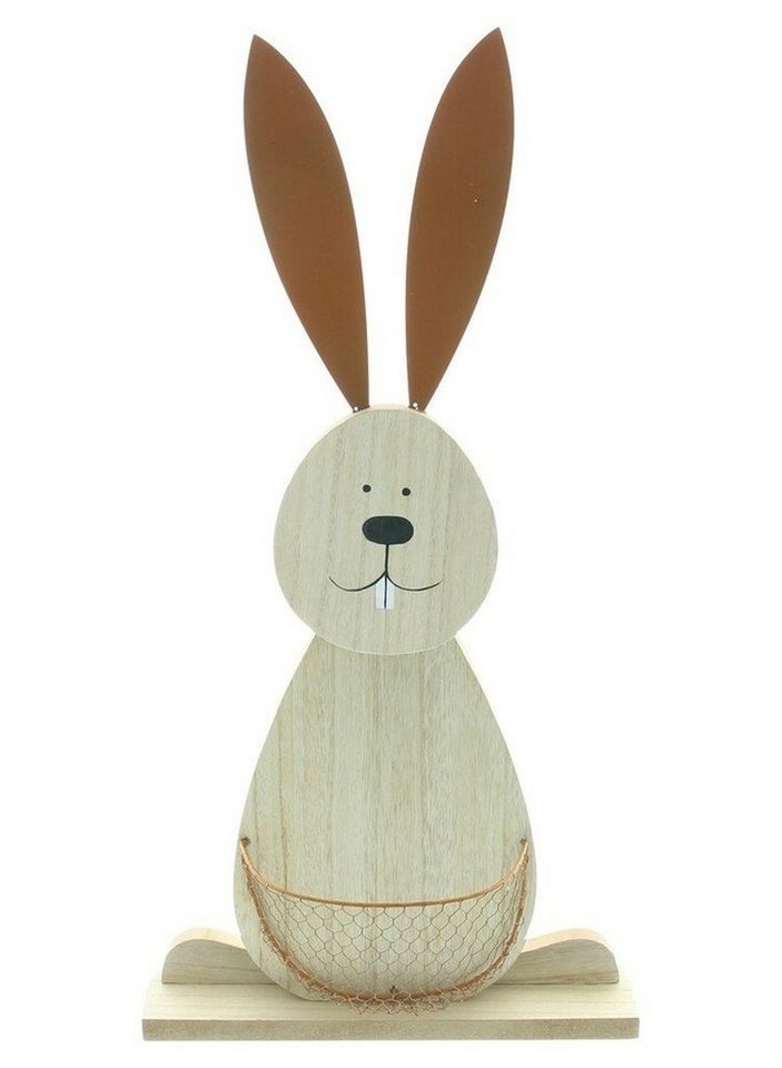 Dekoleidenschaft Dekofigur Hase 68 Cm Hoch Aus Holz Mit Korb And Ohren