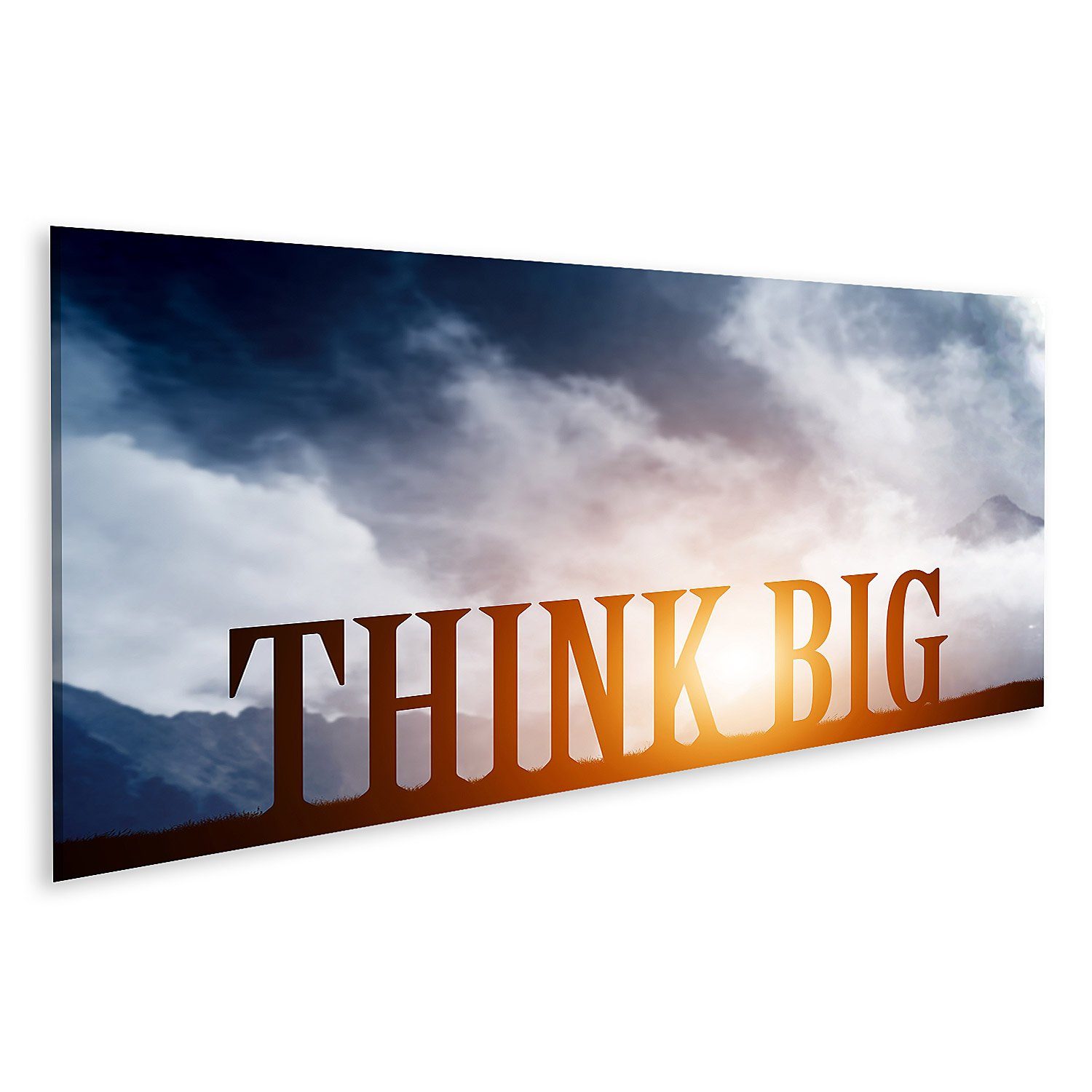Islandburner Leinwandbild Bild Auf Leinwand Think Big Text Auf Berge