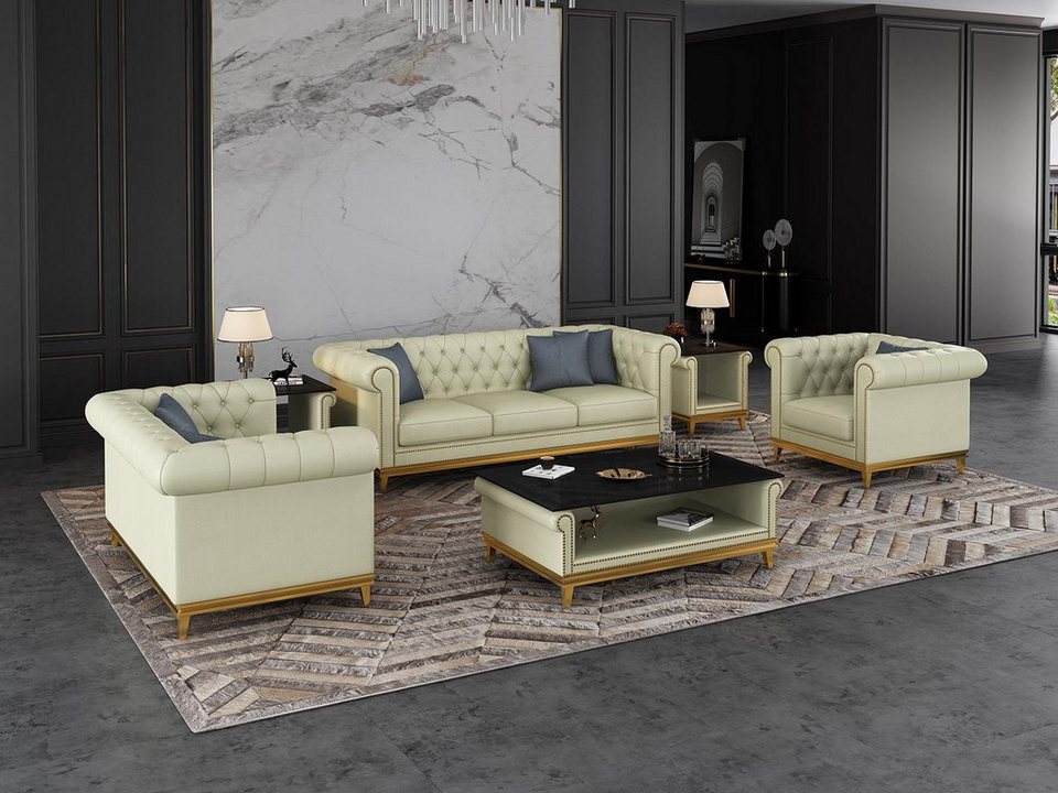 Xlmoebel Sofa Sofa Set Chesterfield Polstermöbel Garnitur 321