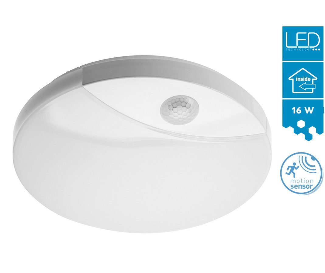 GTV LED Wandleuchte 16W LED Deckenleuchte Deckenlampe Wandlampe, Neutralweiß, Wandleuchte mit ...