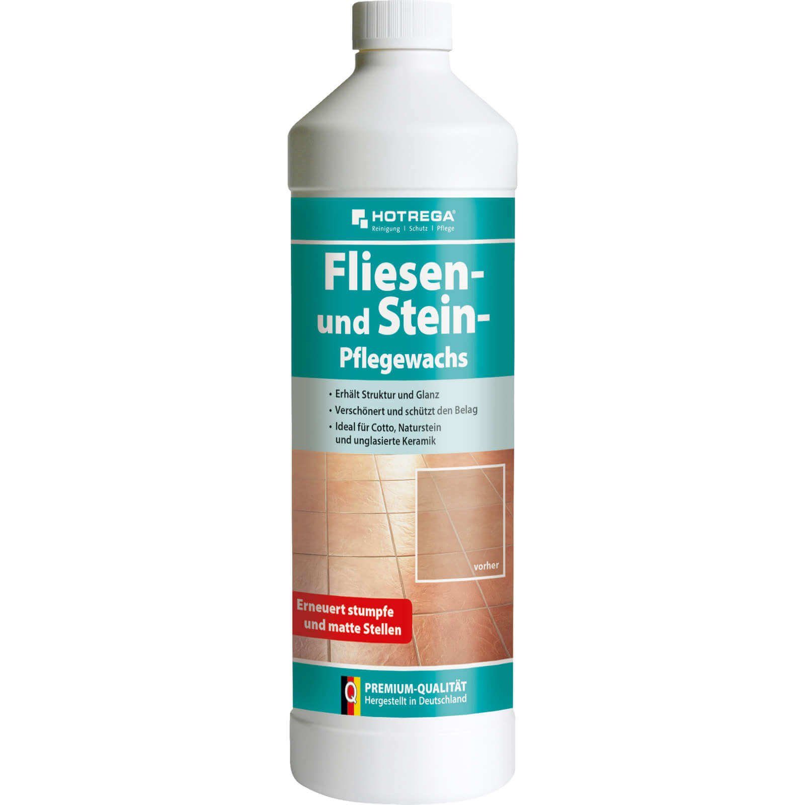 HOTREGA® Fliesen und Stein Pflegewachs 1L Pflegeset