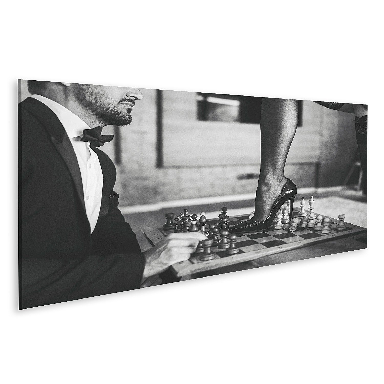 islandburner Leinwandbild Bild auf Leinwand Sexy Frauen Bein Stockings Strümpfe High Heels Mit ...