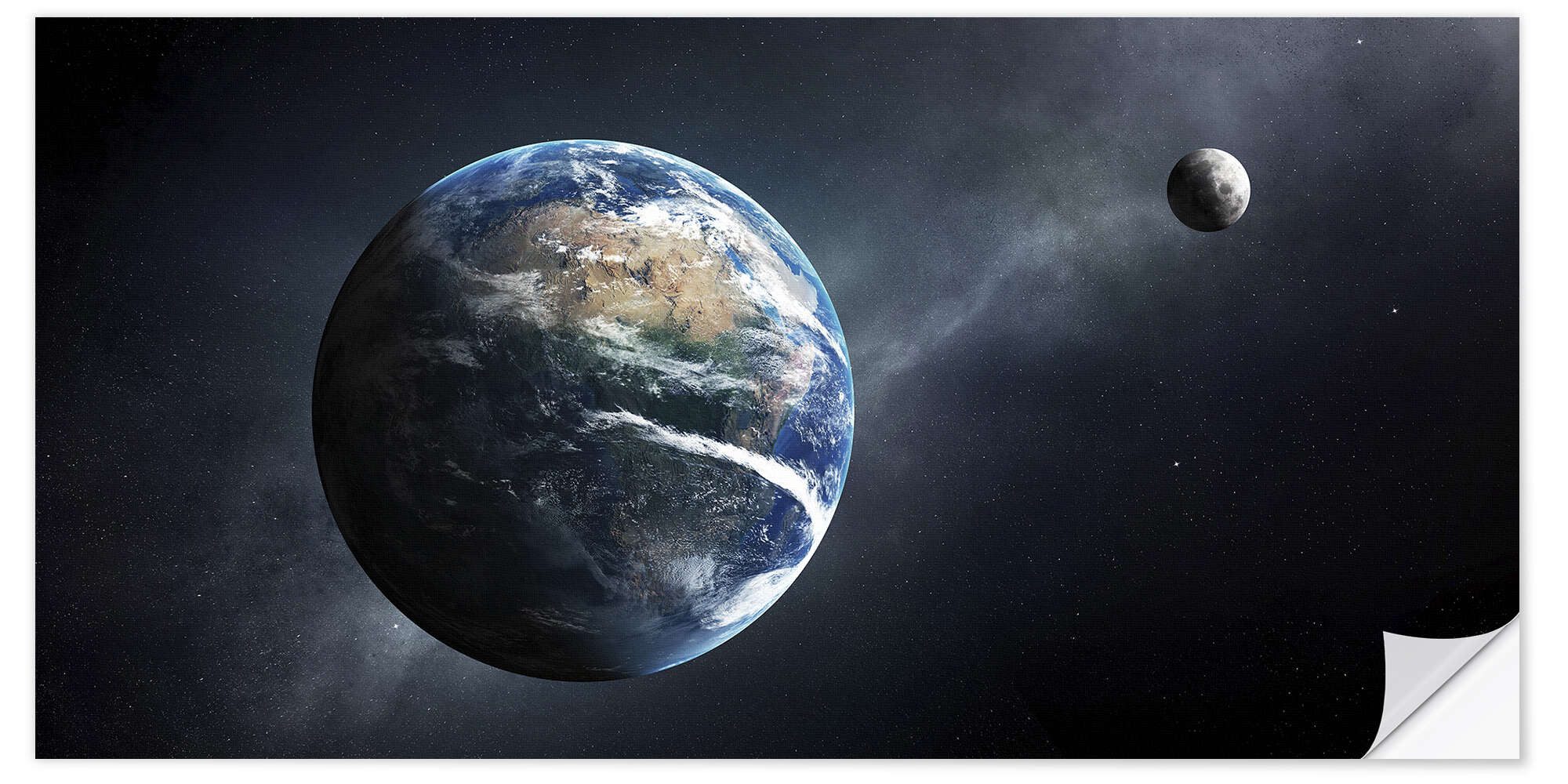 Posterlounge Wandfolie Johan Swanepoel Erde Und Mond Aus Dem Weltall